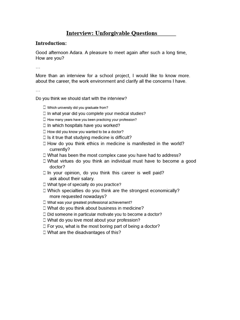 Interview Questions Medicine | PDF