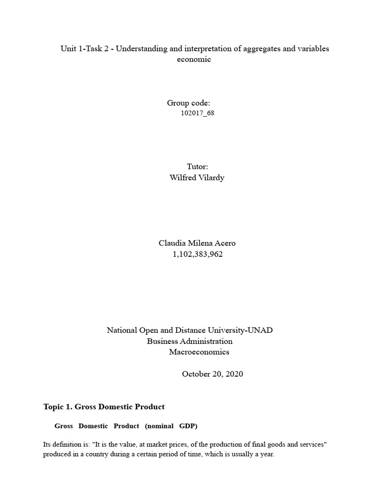 unit 1-task 2-macroeconomics | PDF | Gross Domestic Product | Real ...