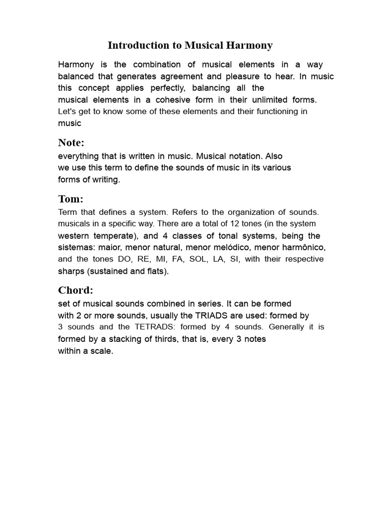 Introduction To Musical Harmony | PDF | Chord (Music) | Minor Scale