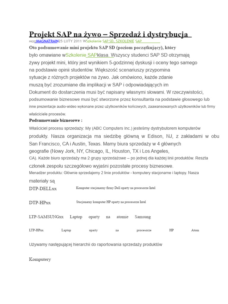 SAP Live Project PDF | PDF