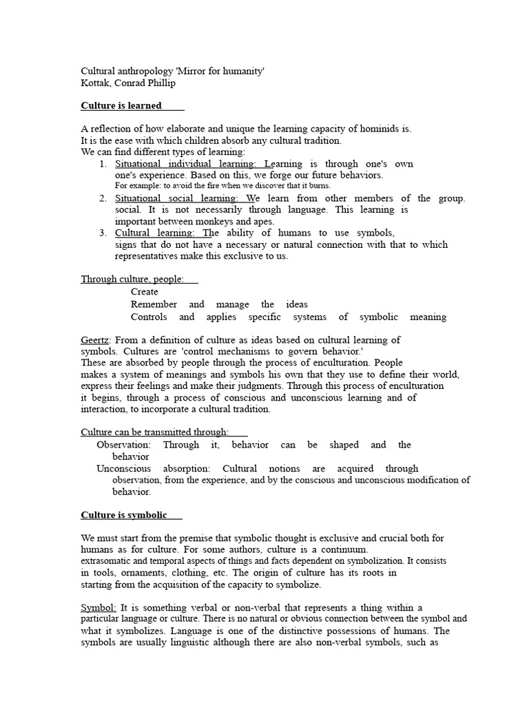 Understanding Cultural Learning and Symbols | PDF | Learning | Traditions