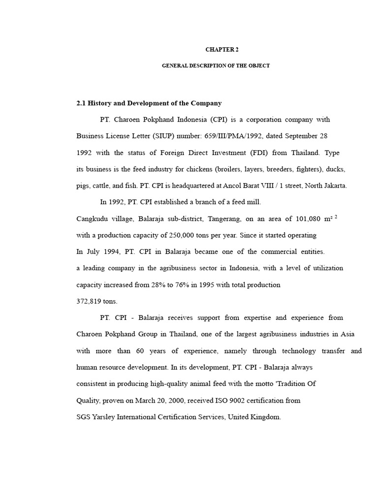 The History of PT. CPI FEEDMILL | PDF | Warehouse | Mill (Grinding)