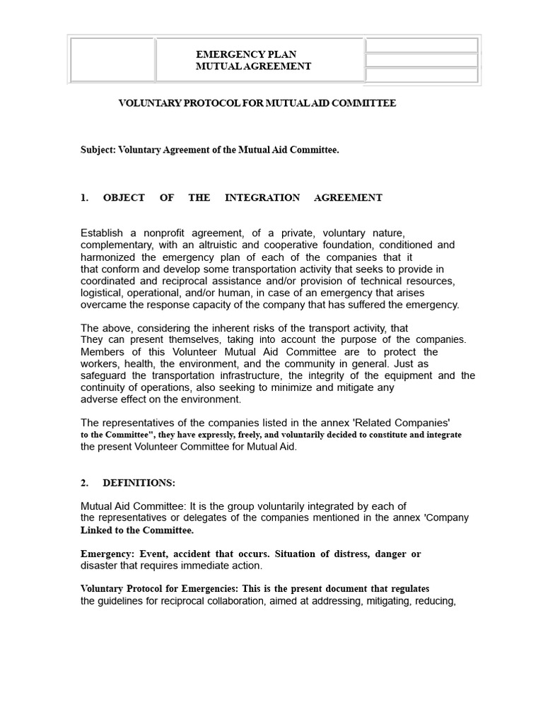 Emergency Mutual Aid Agreement Guide | PDF | Emergency Management ...