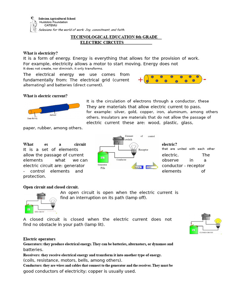 Summary of Electrical Circuits Grade 8 | PDF | Series And Parallel ...
