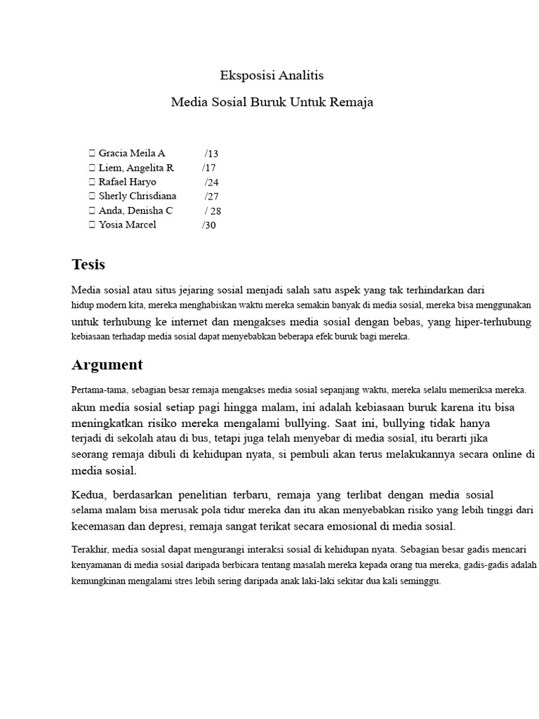Eksposisi Analitis | PDF