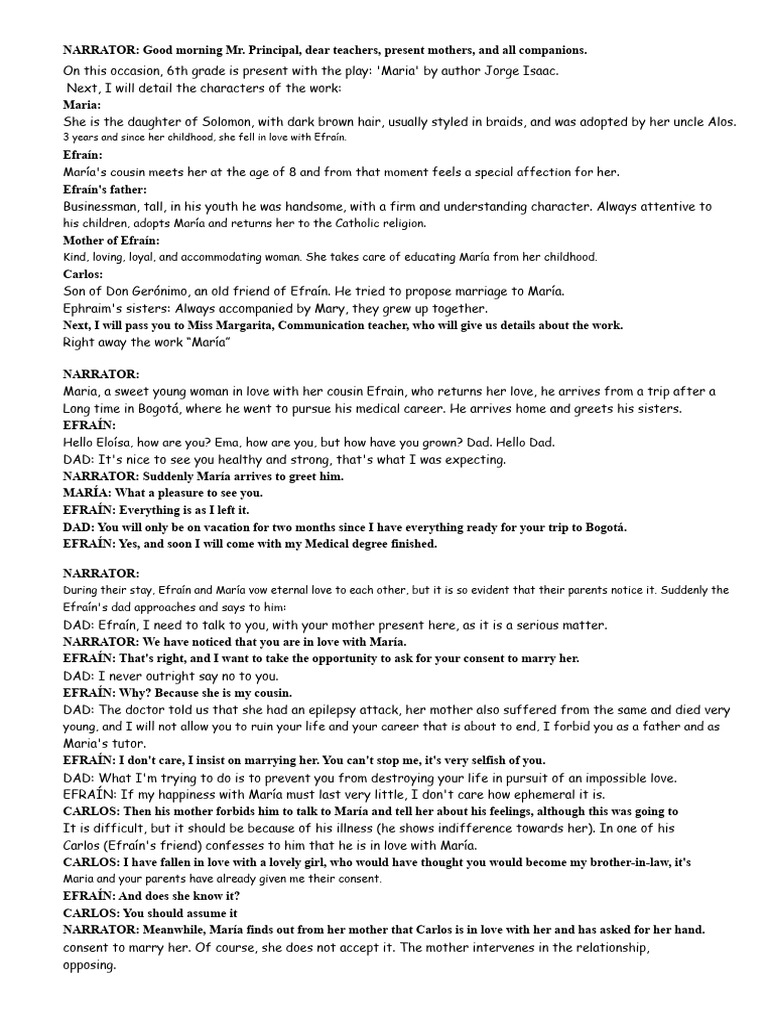 Maria Theatrical Script | PDF