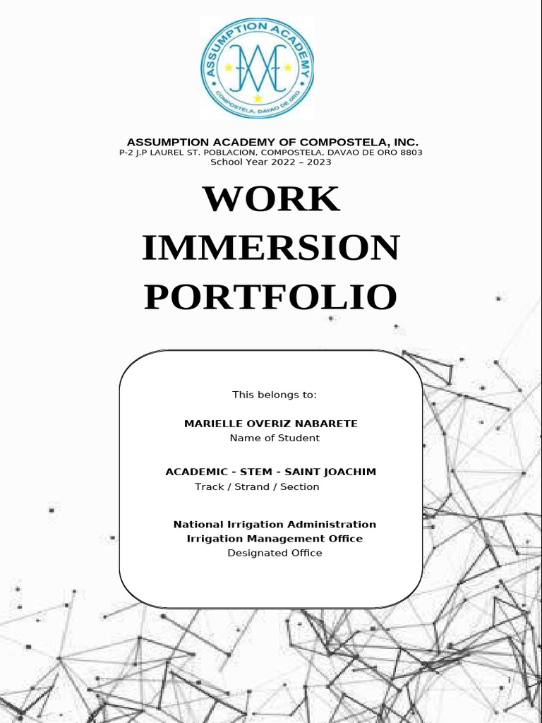 Work Immersion Portfolio for STEM Students | PDF | Lawyer | Justice