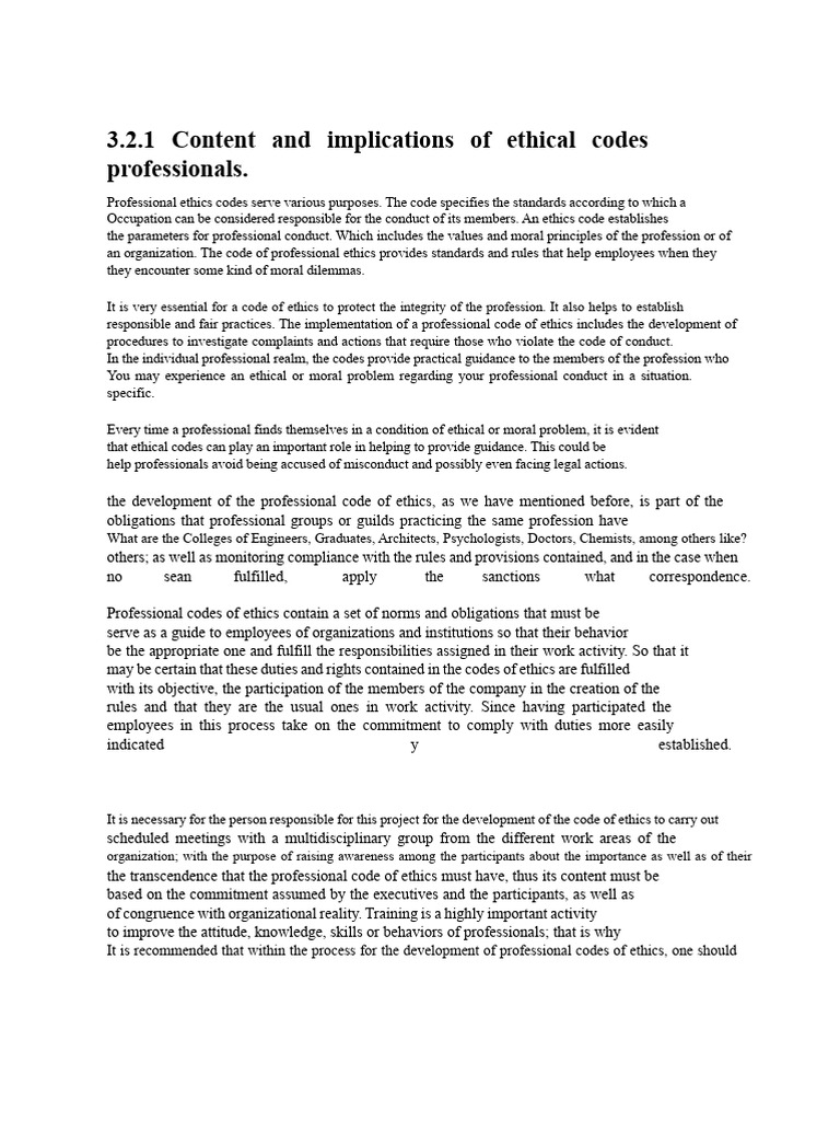 Understanding Professional Ethics Codes | PDF | Profession ...