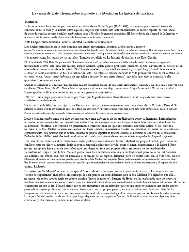 Kate Chopin | PDF | Martin Heidegger | Muerte