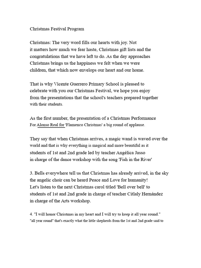 Christmas Festival Program | PDF | Christmas | Santa Claus