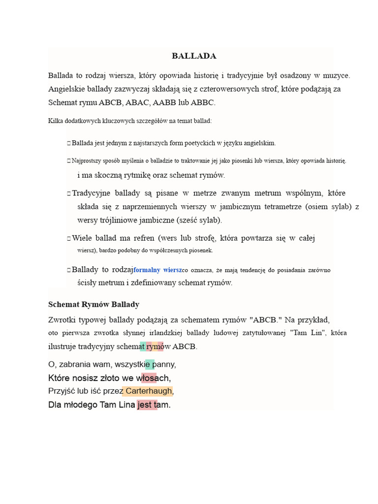 Ballada Angielska | PDF