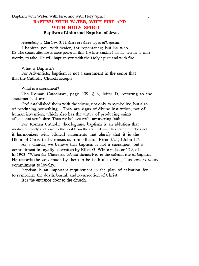 07 Baptism With Water and With Fire | PDF | Baptism | Baptism With The ...