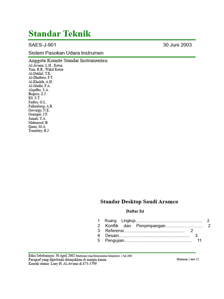 Standar Sistem Pasokan Udara Instrumen | PDF