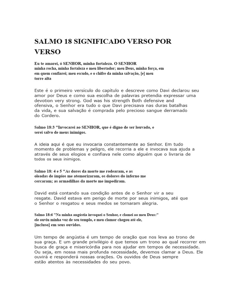 Explicação do Salmo 18 | PDF | Oração | Deus