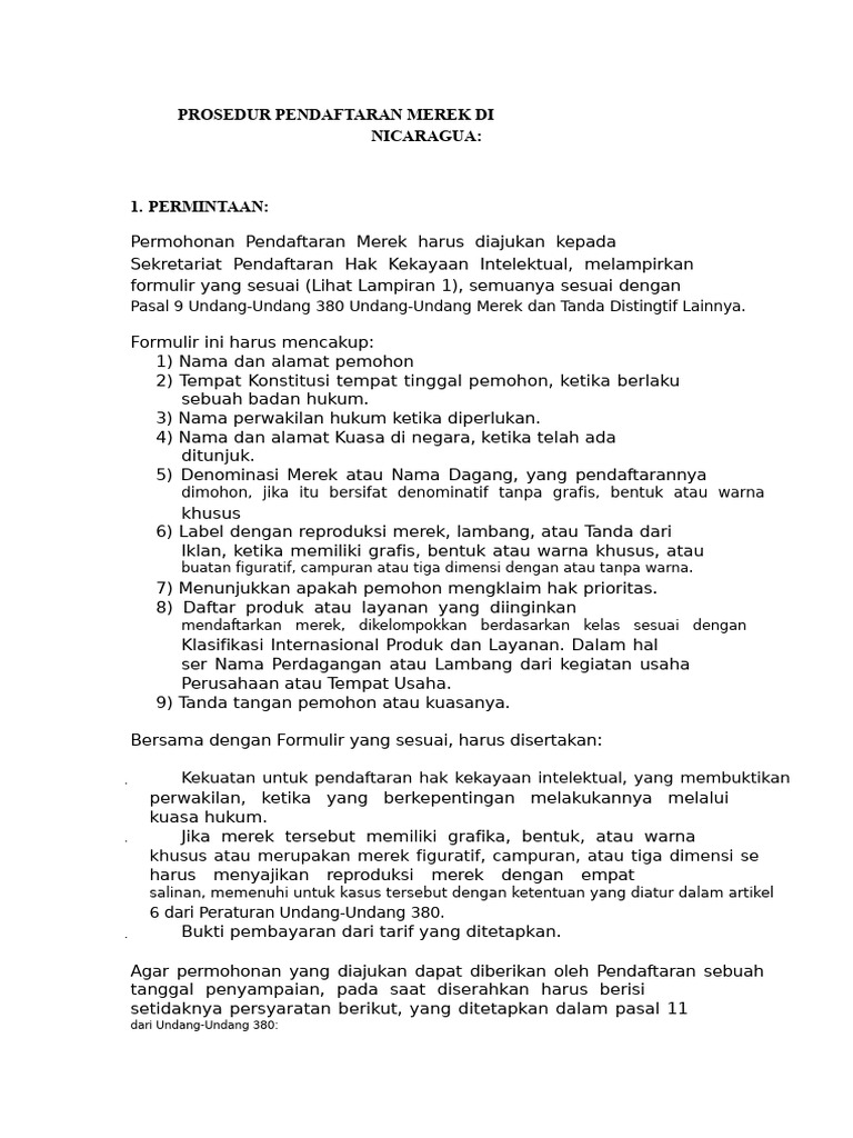 Prosedur Pendaftaran Sertifikat Merek | PDF