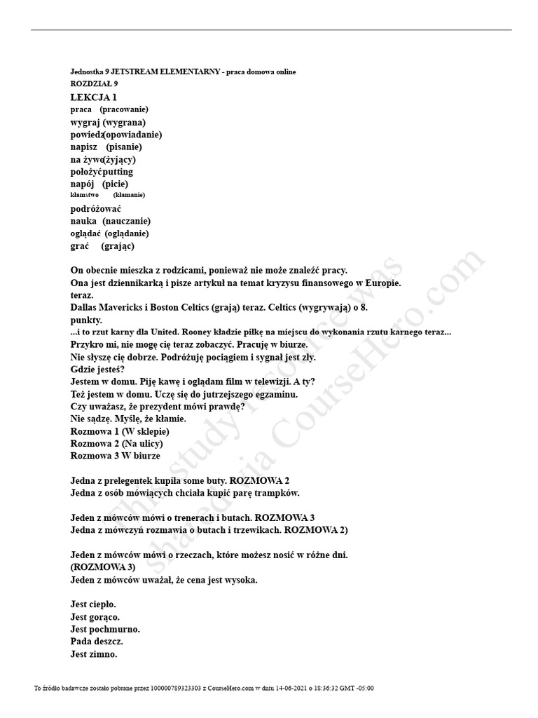 Unit 9 JETSTREAM ELEMENTARY Cyber Homework | PDF