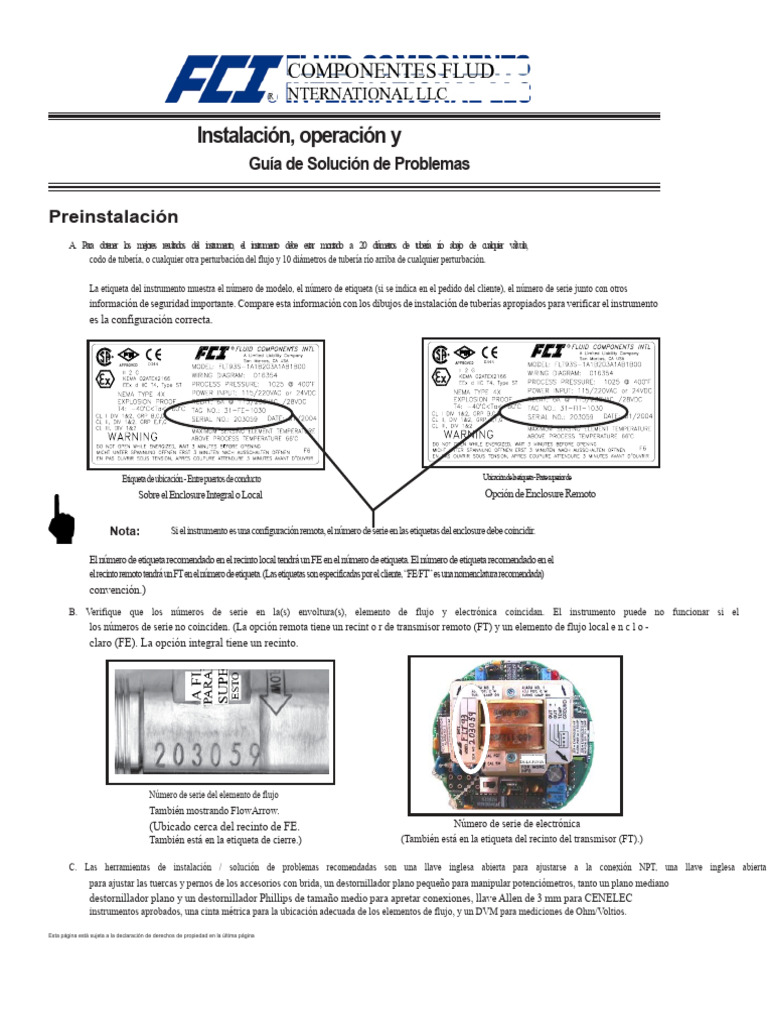 Guía de Instalación FLT93 y Solución de Problemas | PDF | Diodo emisor ...