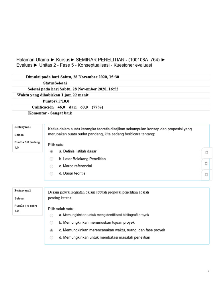 Unit 2 - Phase 5 - Conceptualization - Final Evaluation Questionnaire | PDF