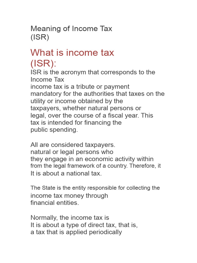 Meaning of Income Tax | PDF