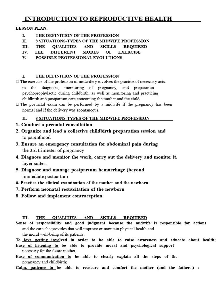 Midwifery Profession Overview and Skills | PDF | Midwifery | Childbirth