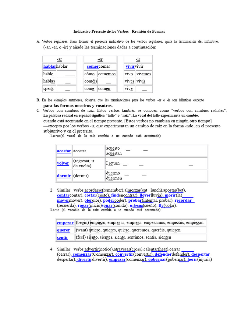 Tiempos Verbales en Español | PDF | Verbo | Relaciones sintácticas