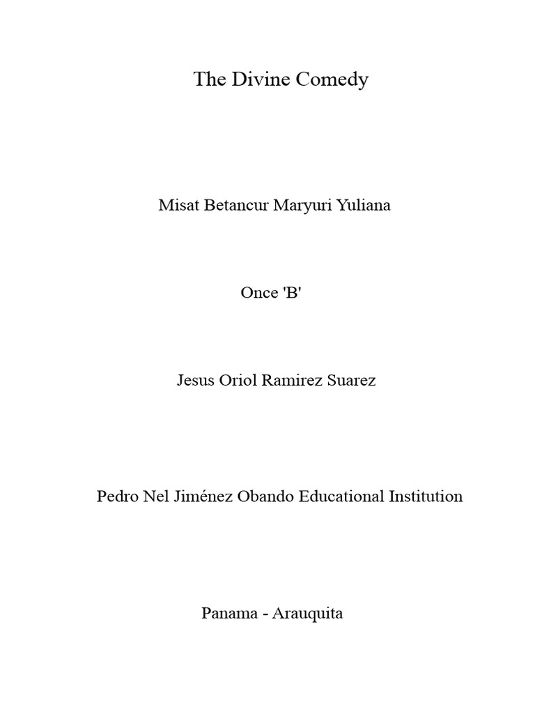 Analysis of Dante's Divine Comedy | PDF | Divine Comedy | Dante Alighieri