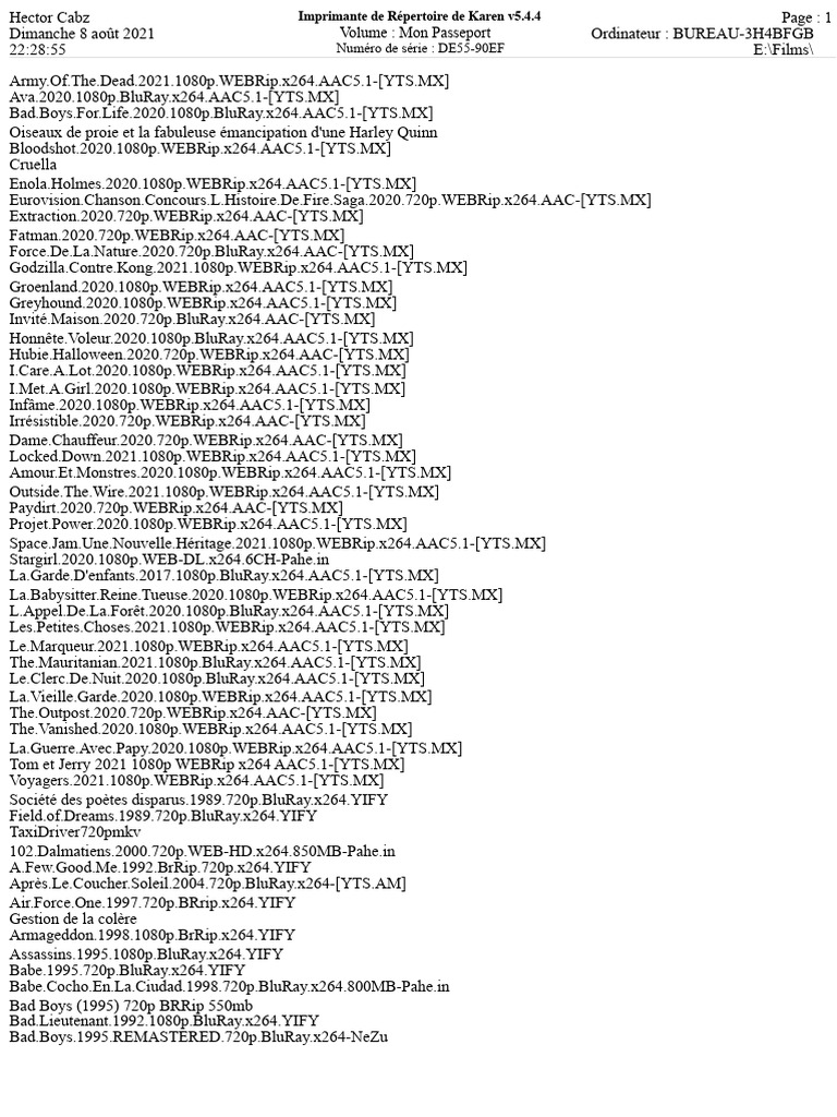 Liste de Films et Séries 2021 | PDF
