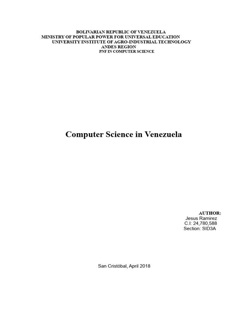 Computer Science in Venezuela | PDF | Venezuela | Computing