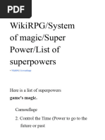 Unique Superpowers and Abilities List | PDF