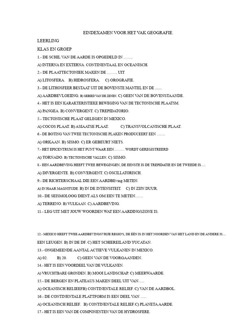 Geografie Examen | PDF