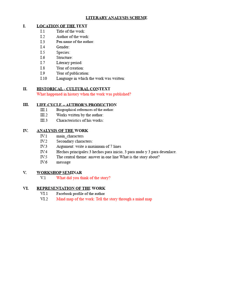 Comprehensive Literary Analysis Guide | PDF