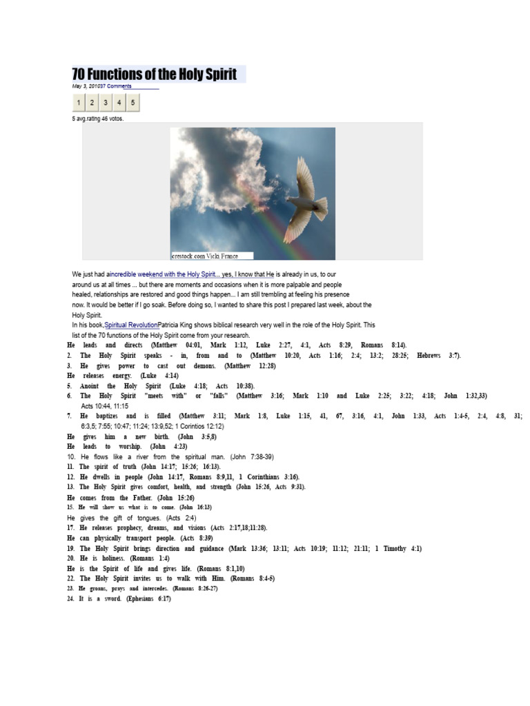 70 Functions of the Holy Spirit | PDF | Acts Of The Apostles | Jesus