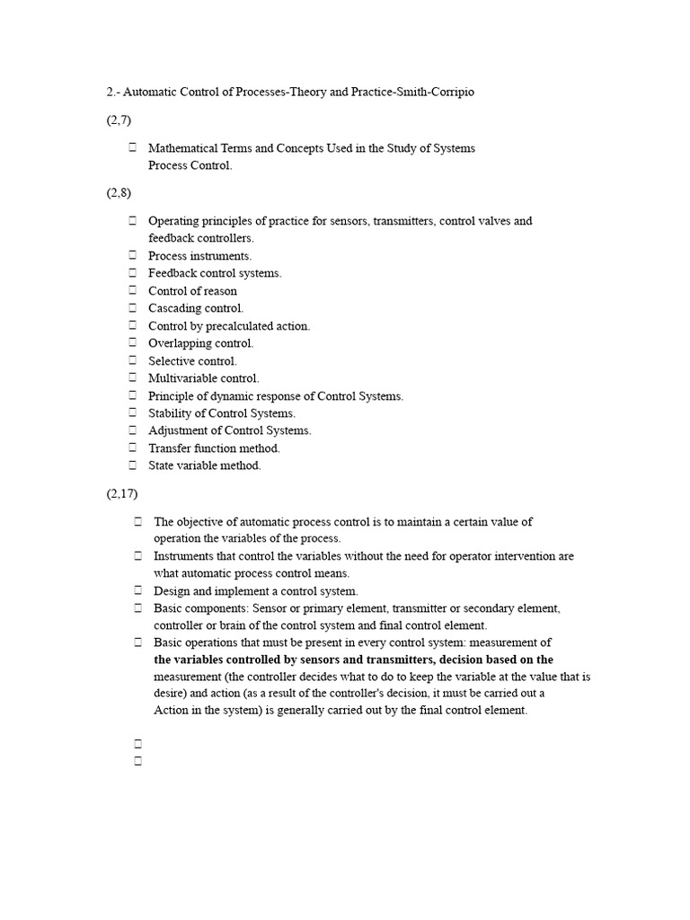 Automatic Process Control Theory and Practice Smith Corripio | PDF