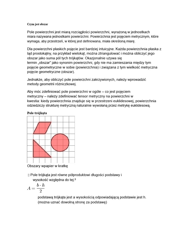 Czym Jest Obszar | PDF
