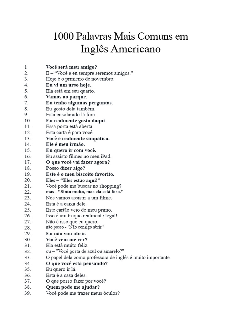 Frases Comuns em Inglês Americano | PDF
