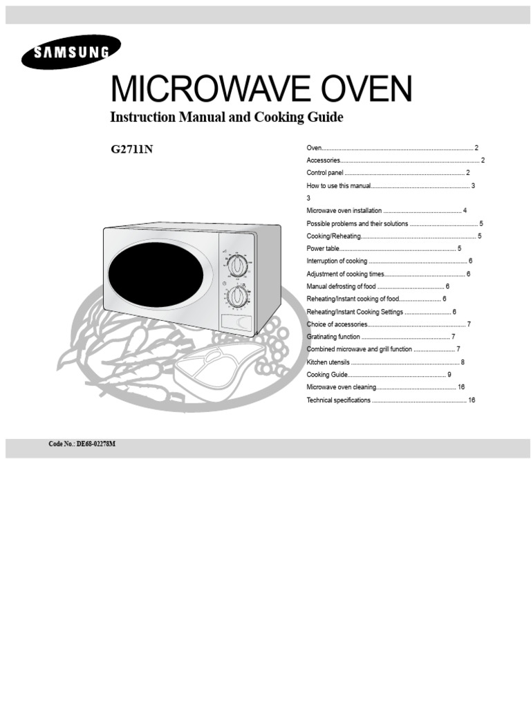 Microwave Oven: Instruction Manual and Cooking Guide | PDF | Oven ...