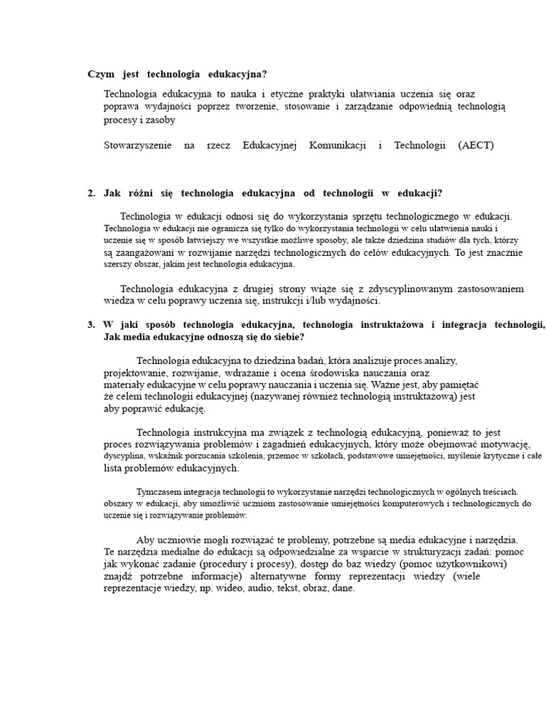 Technologia Edukacyjna | PDF