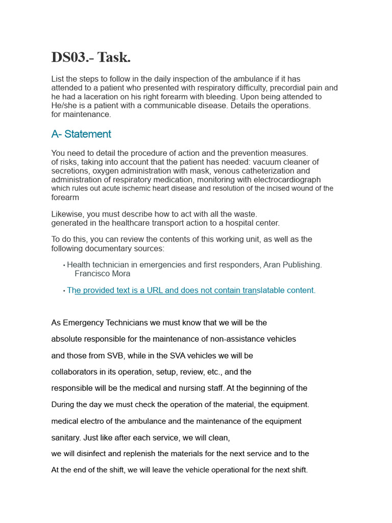 Daily Ambulance Inspection Protocols | PDF | Catheter | Vein