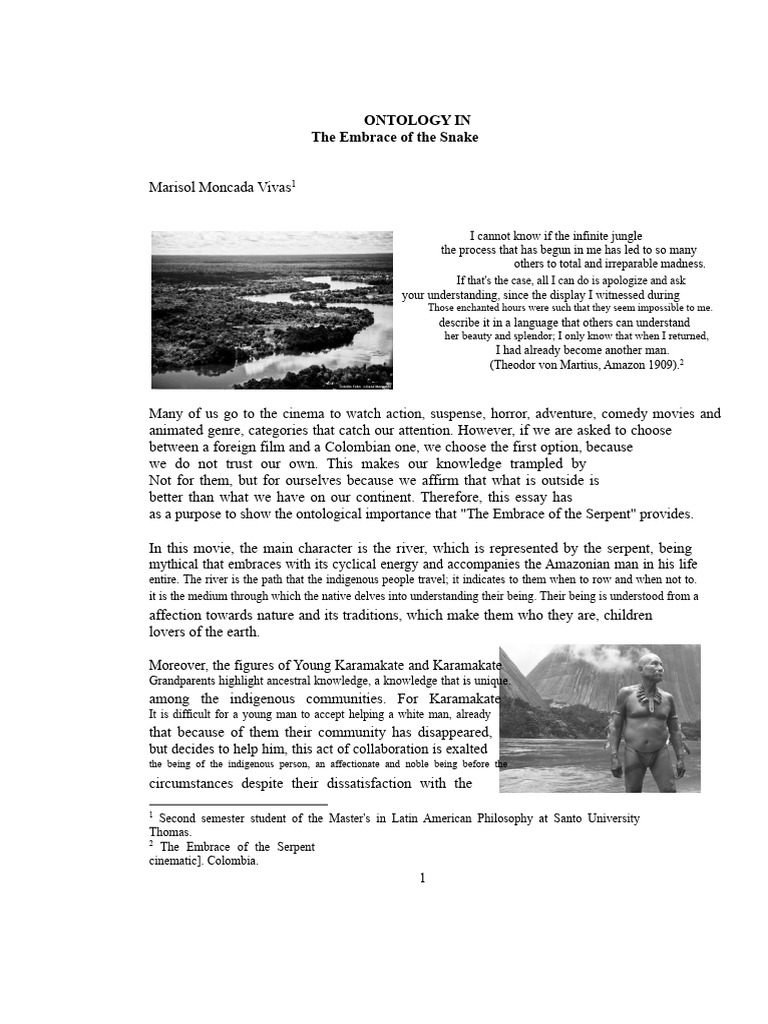 Essay On The Embrace of The Serpent | PDF | Knowledge