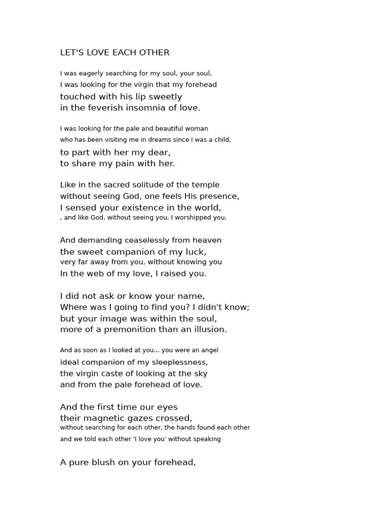 Let's Love Each Other | PDF