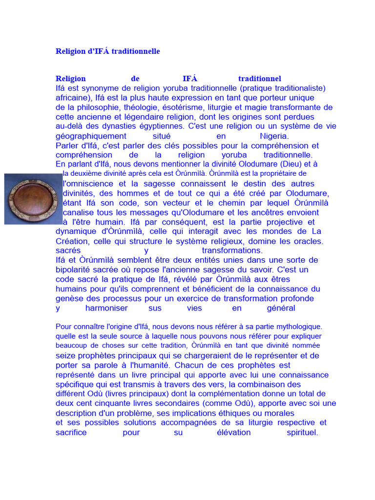 Religion traditionnelle d'Ifá | PDF | Spiritualité
