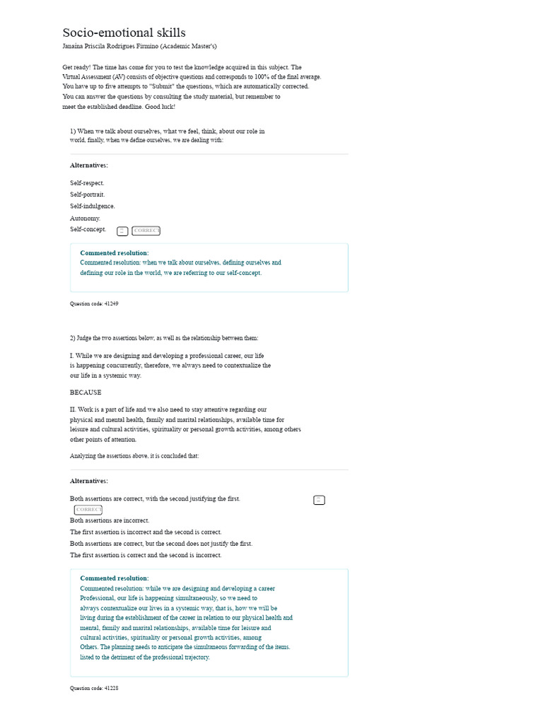 Socio-Emotional Skills Assessment Guide | PDF | Emotional Intelligence ...