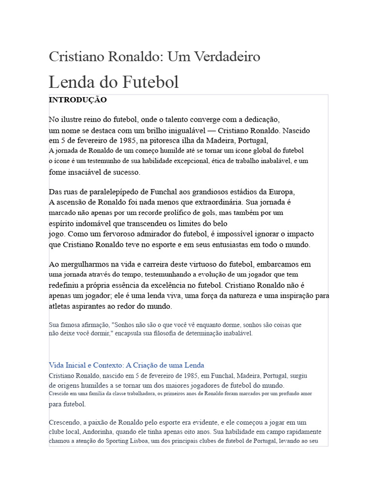 Cristiano Ronaldo | PDF | Liga dos Campeões da UEFA | Manchester United FC