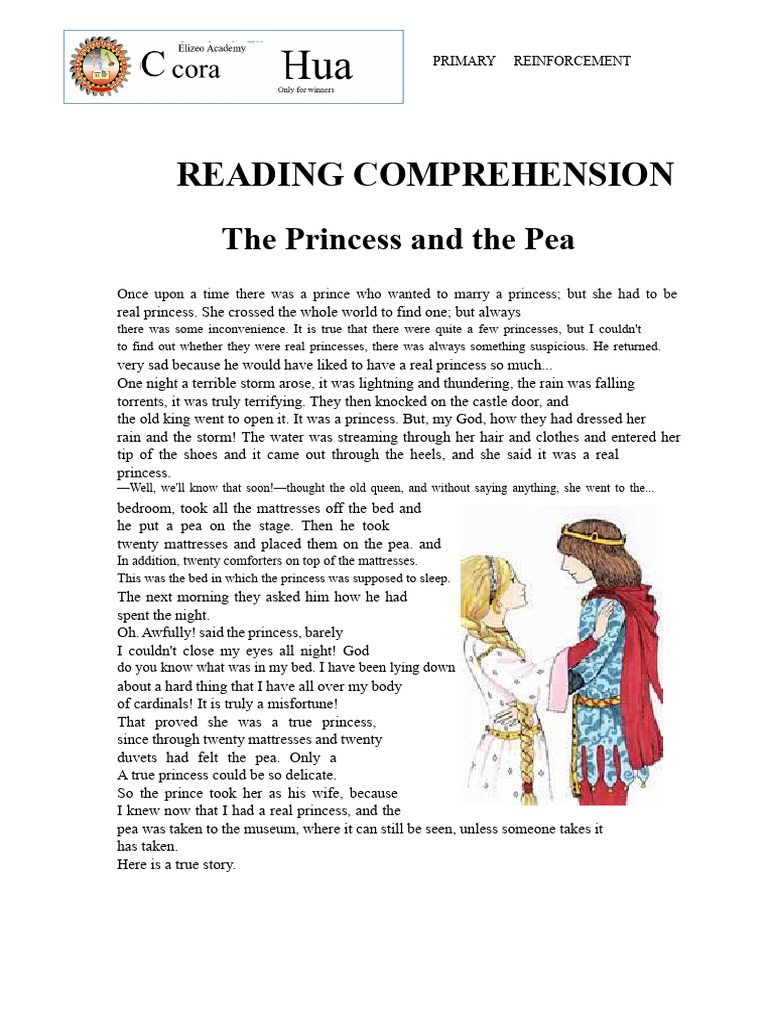 Princess and the Pea: Reading Comprehension | PDF
