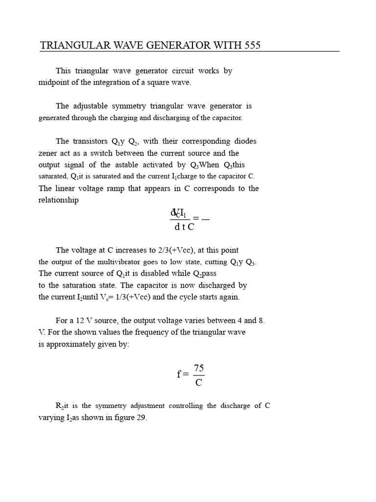 05 Triangular Generator With IC 555 | PDF | Electric Power | Electrical ...