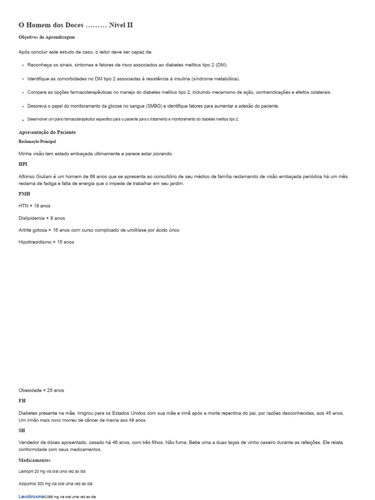 Diagnóstico e Manejo do Diabetes Tipo 2 | PDF | Diabetes | Gota