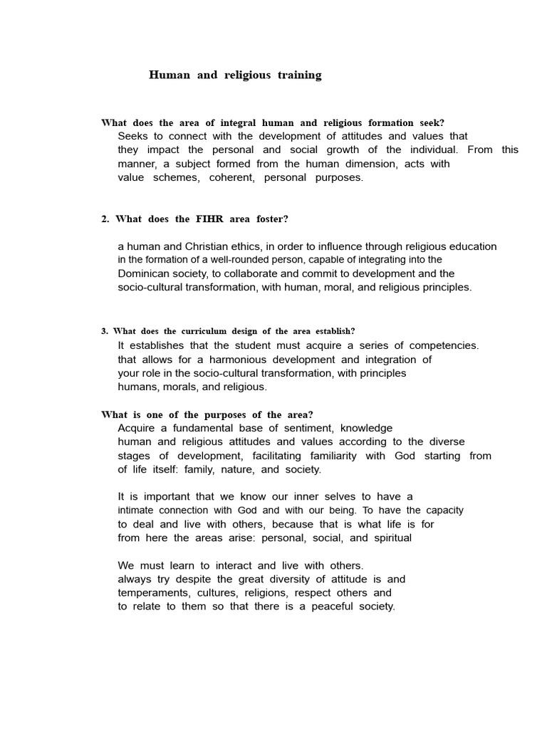 Human and Religious Formation 2 | PDF | Curriculum | Love