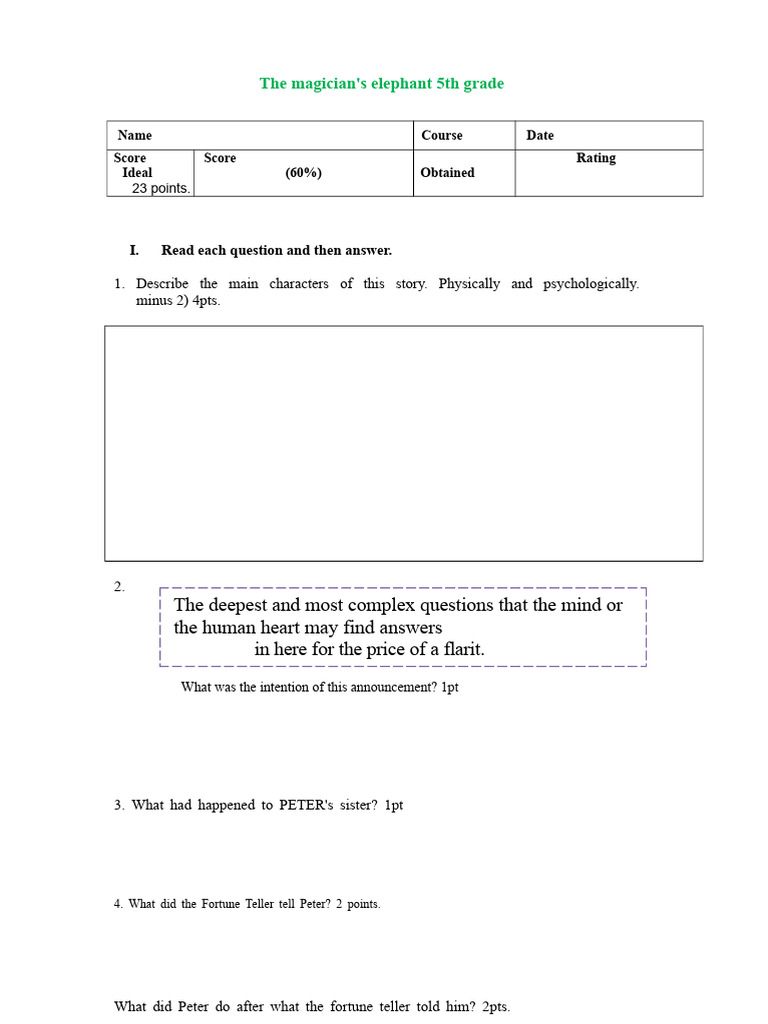 Test of The Book The Elephant of The Magician | PDF