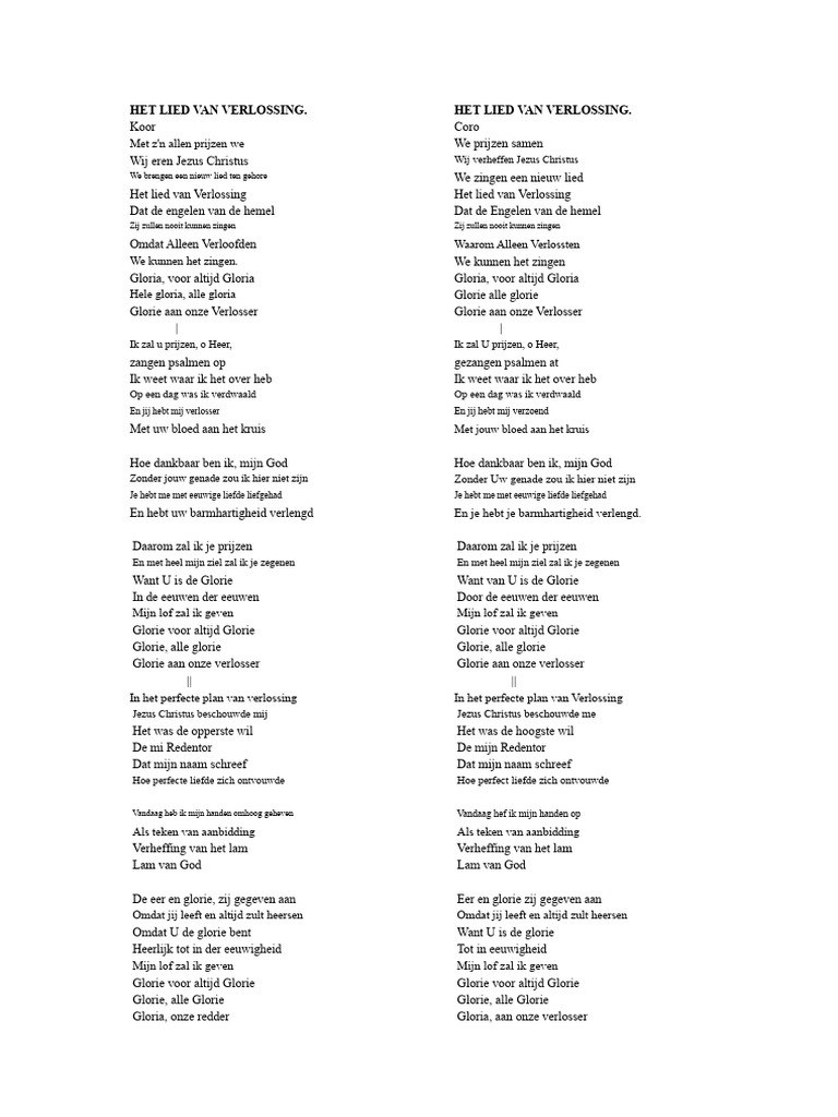 Het Lied Van Verlossing | PDF