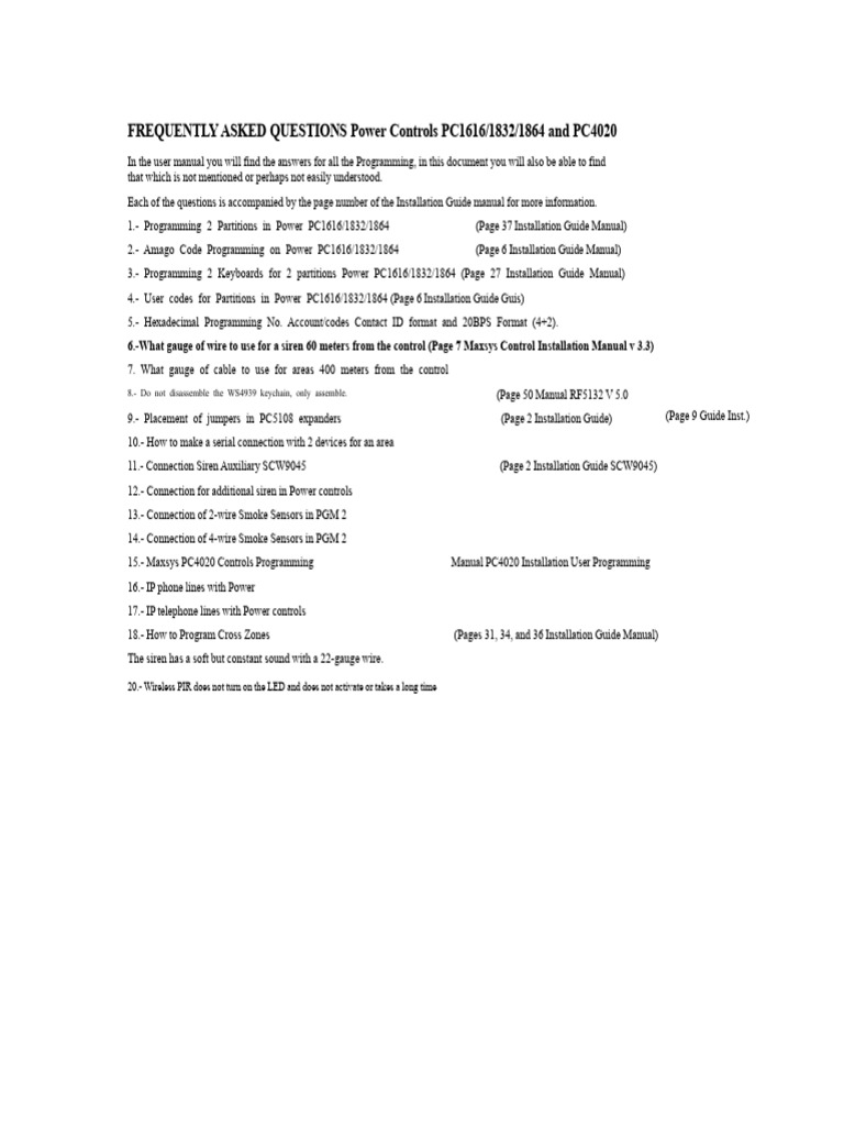 PC1832 Programming FAQs Guide | PDF | Voice Over Ip | Resistor